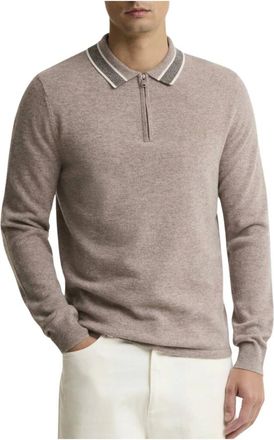 Barbour Polo en maille &agrave; manches longues Newport - Homme - Tops - Beige - Taille: S