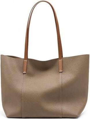 Generic Grand sac fourre-tout pour femme - Sac &agrave; main &agrave; bandouli&egrave;re en cuir v&eacute;g&eacute;talien - Sac &agrave; main hobo d&eacute;contract&eacute; - Sacs l&eacute;gers sous les bras - Navetteur, 