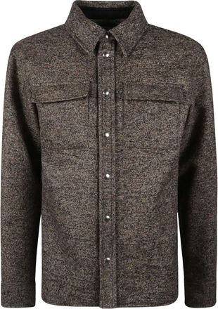 Bottega Veneta Homme, Chemises, Brun, Taille: XL Wool-Blend Classic Collar Jacket