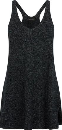 Fabiana Filippi Femme, Robes, Noir, Taille: 44 FR Robe Courte Sans Manches