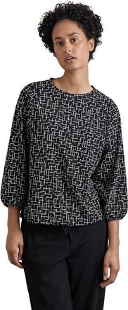 Street One Damen A322237 Shirt mit grafischem Muster, Schwarz, 34