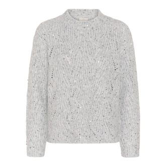 Kaffe Maille &agrave; col rond - Femme - Pulls - Gris - Taille: 38 FR