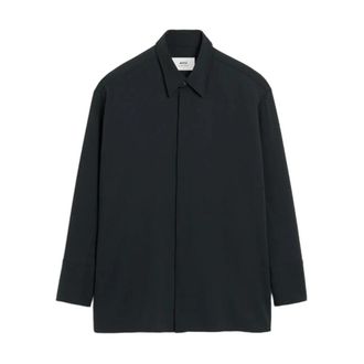 Ami Klassische Hemdkragen-Wollhemd - - Blouses & Shirts - Damen - Grau - XS