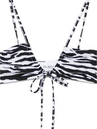 The Attico Zebra-Print Bikini Set - White/Black