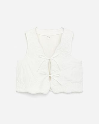 Arket Bestickte Weste -Wei&szlig;