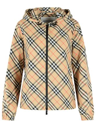 Burberry Veste en polyester Sabbia beige &agrave; carreaux Burberry Salcombe
