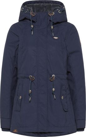 Ragwear MONADIS Damen Frauen Parka,Mantel,Übergangsmantel mit Kapuze,Herbstmantel,wasserabweisend,Blau,XL