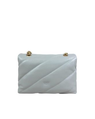 Pinko Womens Shoulder Bag Love Puff Pearl Grey-Antique Gold Leather; Outer Fabric: Pu Grey/antique