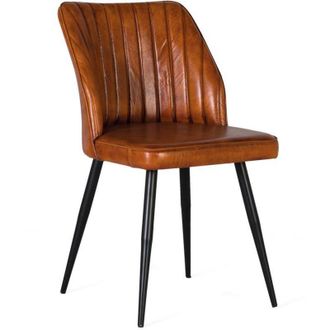 Giner&Colomer Giner Y Colomer - Chaise recouverte de cuir marron naturel