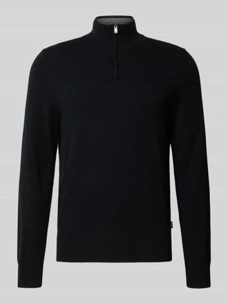 HUGO BOSS Regular Fit Troyer aus Schurwoll-Kaschmir-Mix Modell HEMARLO