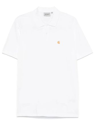 Carhartt Work in Progress Poloshirt mit Logo-Stickerei - Wei&szlig;