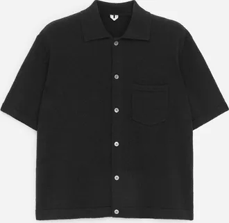 Arket Boucl&eacute;-Poloshirt -Schwarz