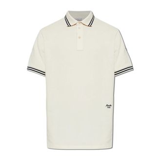 Moncler Polo-Shirt mit gesticktem Logo - - Tops - Herren - Beige - 2XL