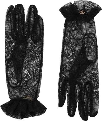 Valentino Garavani Femme, Accessoires, Noir, Taille: 9 IN Gants noirs en polyamide et viscose