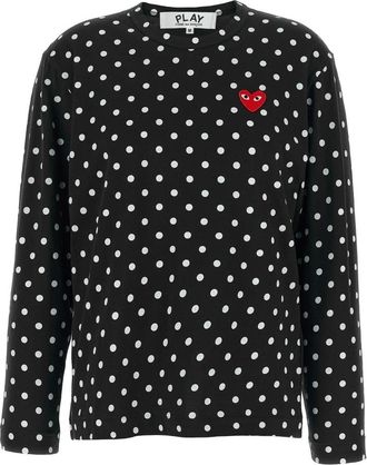 Comme Des Gar&ccedil;ons Femme, Tops, Noir, Taille: 38 FR T-shirt &agrave; pois