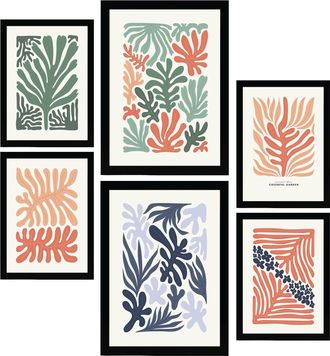 Nacnic Set mit 6 minimalistischen Postern in Pastellfarben. Pflanzenmuster. Drucke von Landschaften und Natur für Innenarchitektur und Dekoration. A3 & A4 oh