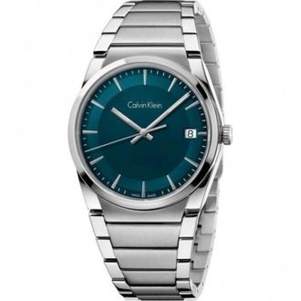 Calvin Klein Atemberaubende Quarzuhr mit blauem Zifferblatt - - Accessories - Damen - Grau - ONE SIZE