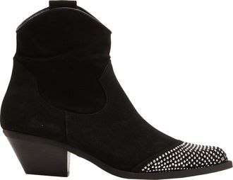 8 by YOOX SPLIT LEATHER WESTERN STUDS ANKLE BOOTS