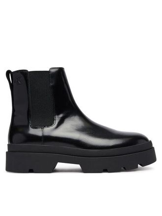 Calvin Klein Klassische Stiefeletten Lugged Chelsea Boot Matt Lth HM0HM02445 Schwarz