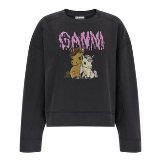 Ganni Femme, Sweatshirts et sweats &agrave; capuche, Noir, Taille: 40 FR SweaT-shirts