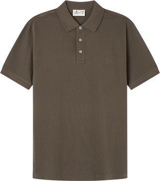 Springfield Herren Basic Slim Ss Daily Polo with Tree Embroidery. 100% Bci Cotton Poloshirt, kaki, X-Large