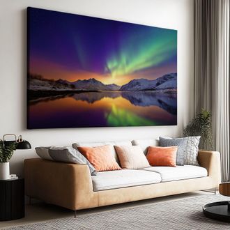 Generic Traum Natur Himmel Aurora Leinwand Malerei, Toilette Badezimmer Deko Bild, Gem&auml;lde Leinwand Bilder f&uuml;r Schlafzimmer, Painting Bild Wohnzimmer Poster D