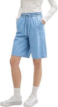 Tom Tailor Denim TOM TAILOR Denim Bermuda Long pour Femme Coupe décontractée, 10117 - Denim délavé usé, XS