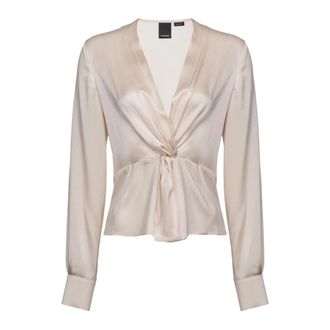 Pinko Weiche Satin-Seidenbluse - - Blouses & Shirts - Damen - Beige - XL