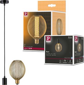 Paulmann 5274 Pendelleuchte Ravi IP44 E27 1800K 200lm 4,2W Schwarz matt