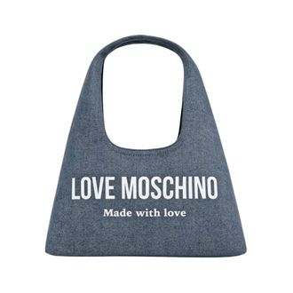 Love Moschino Femme, Sacs, Bleu, Taille: ONE Size Denim Handbag