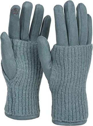 styleBREAKER Gants pour femmes en peluche avec poignets en tricot amovibles, gants dhiver chauds pour les jours glacials 09010022, couleur:Bleu clair