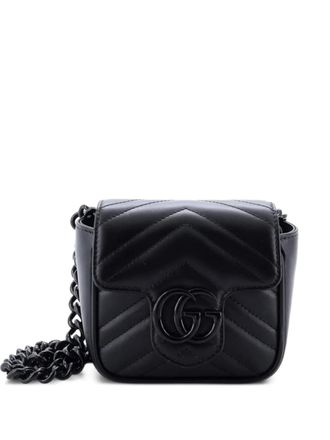 Gucci GG Marmont Flap Matelasse Leather Mini belt bag - Noir