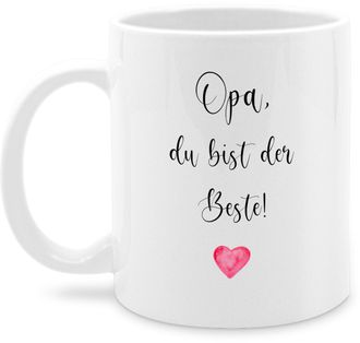 Shirtracer Tasse Tassen 325ml - Gro&szlig;vater - Geburtstagsgeschenk Opa du bist der Beste Vatertagsgeschenk f&uuml;r Opi Geschenk Geburtstag Grossvater I - 325 ml - Wei&szlig; 