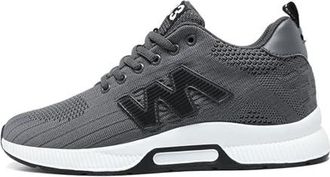 Generic Chaussures en maille pour homme - Respirantes et douces - Avec lacets - Chaussures de sport décontractées - Soulèvement invisible - Flexibles et aérée