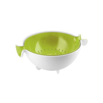 Guzzini Kitchen Active Design, Set Abtropfsieb mit Behälter Spin&Drain - Apfelgrün, 30 x 25 x h12,5 cm - 29250084