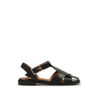 Kazar Schwarze Ledersandalen mit &uuml;berkreuzten Riemen.Dieses Produkt f&auml;llt gro&szlig; aus. - - Shoes - Damen - Schwarzk - 35 EU