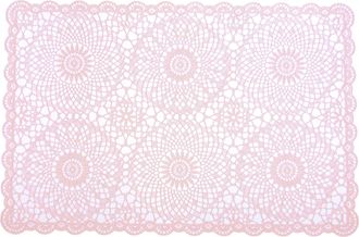 Kersten Platzdeckchen abwischbar wetterfest Crochet 4er-Set (30 x 45cm, Rosa)