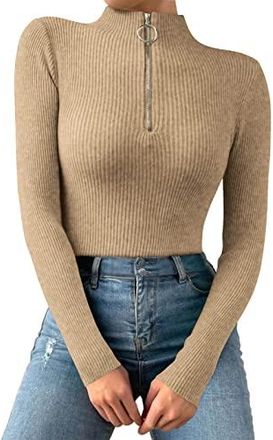 Generic sous Pull Femme Haut Thermique Femme sous Pull Thermique Femme Doux Glamour D&eacute;bardeur Thermique Col Demi Haut en Polaire Allemande Chaleur Intense pou
