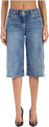 Elisabetta Franchi Femme, Shorts, Bleu, Taille: W31 Bermuda en jean avec zip lat&eacute;ral