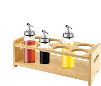 Generic &Ouml;lflaschenhalter - Flaschenhalter mit 8 L&ouml;chern, Display f&uuml;r &Ouml;lessigflaschen | Organizer f&uuml;r Gew&uuml;rzst&auml;nder f&uuml;r K&uuml;chenbank mit 8 L&ouml;chern, Halterung f&uuml;r