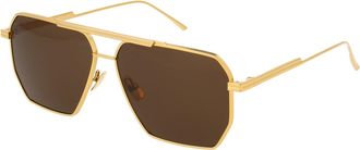 Bottega Veneta BV1012S Gold Metal Sunglasses - Gold