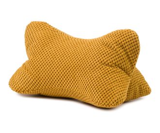 G&ouml;zze Lesekissen Sven, Nackenkissen in genoppter Optik, Lese- und Relaxkissen f&uuml;r Nacken und R&uuml;cken, 40 x 25 cm - Senf