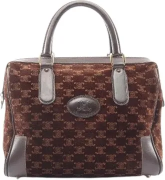 Celine Sac &agrave; main en daim Macadam Pre-owned - Femme - Pre-owned - Brun - Taille: ONE Size