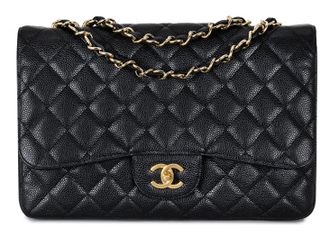 Chanel Black Caviar Jumbo Classic Single Flap Bag