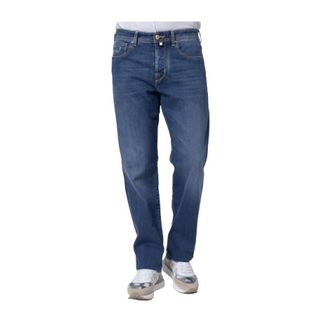 Jacob Cohen Dunkelblaue Straight Cut Jeans mit Waschung - - Jeans - Herren - Blau - W34