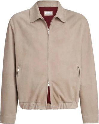 Brunello Cucinelli Veste en cuir Mpcao2071 - Homme - Vestes - Beige - Taille: XL