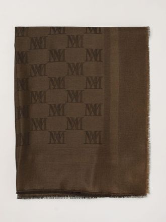 Max Mara &Eacute;tole en laine et soie avec monogramme jacquard et franges