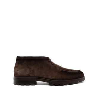 Santoni Dunkelbraune Wildleder W&uuml;stenstiefel - - Shoes - Herren - Braun - 41 1/2 EU