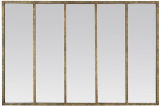 DRAWER Drawer - Miroir rectangle 5 bandes industriel en m&eacute;tal dor&eacute; 137x90cm