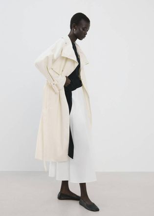 Mango Jupe coton &eacute;vas&eacute;e blanc - Femme - XXS - MANGO